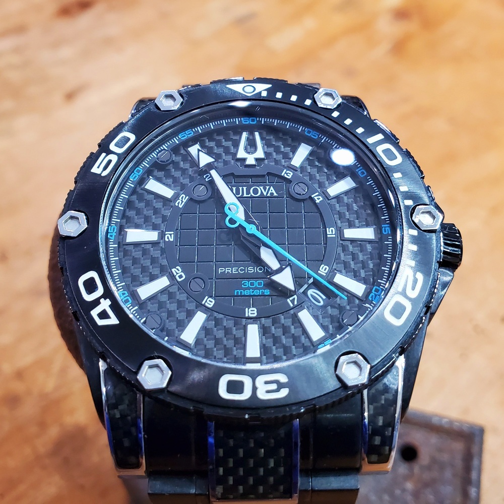 Bulova Men's 98B153 Precisionist Champlain Steel + Black Ion Watch ...