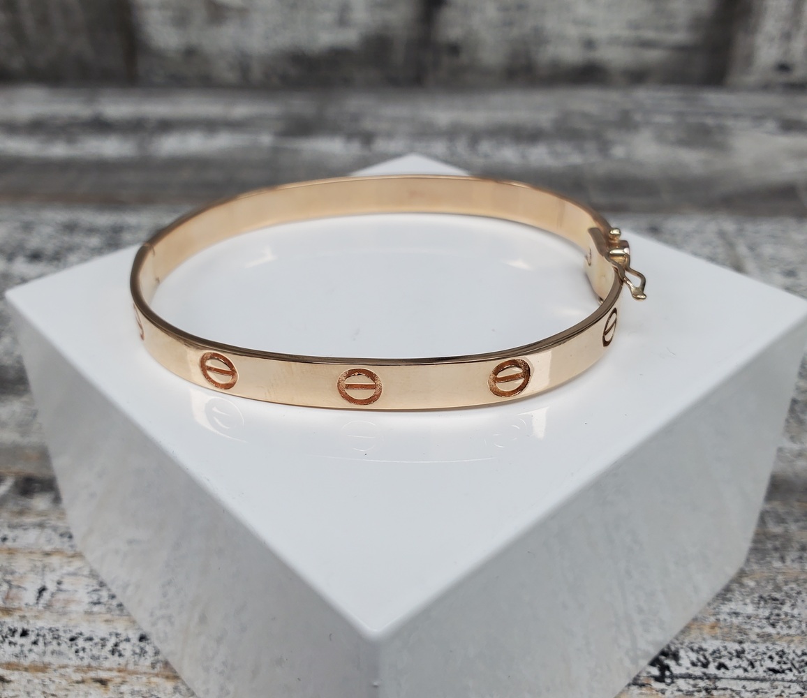 14K "*Cartier Style*" Screw Design Bangle | Dynasty Jewelry and Loan