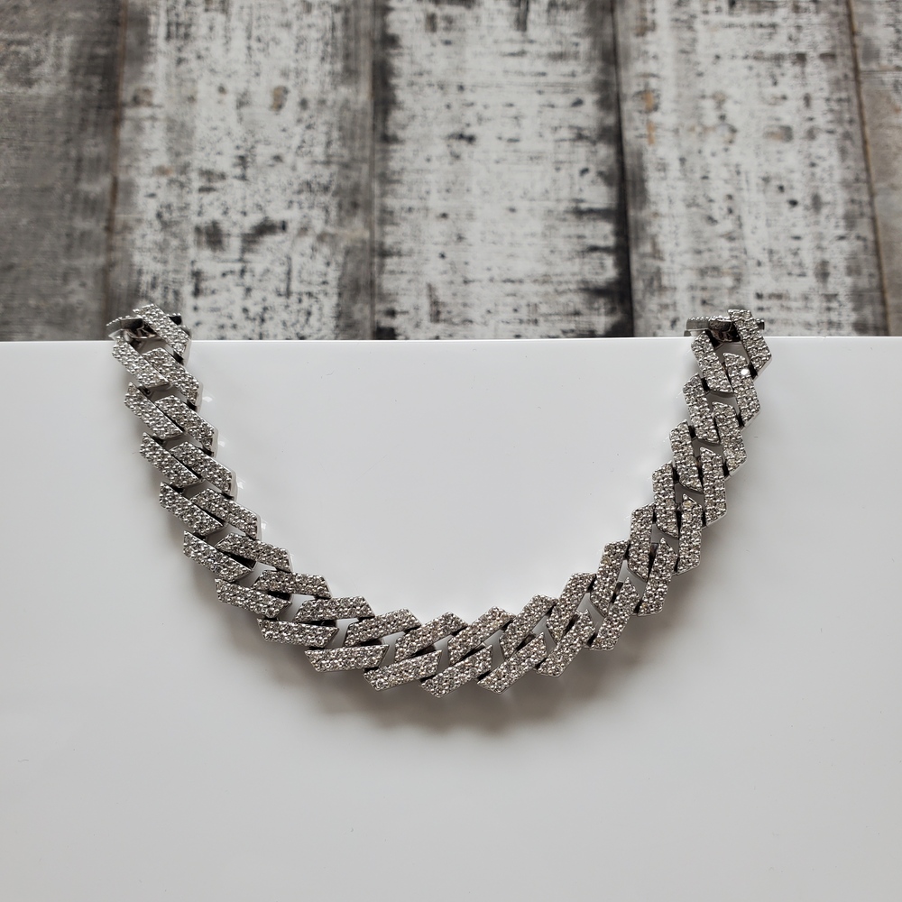 23.25" 10K Fancy Cuban Link Diamond Necklace | Dynasty Jewelry and Loan